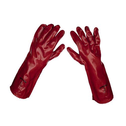 Red PVC Gauntlets 450mm - Pair | Sparkplugs Ltd